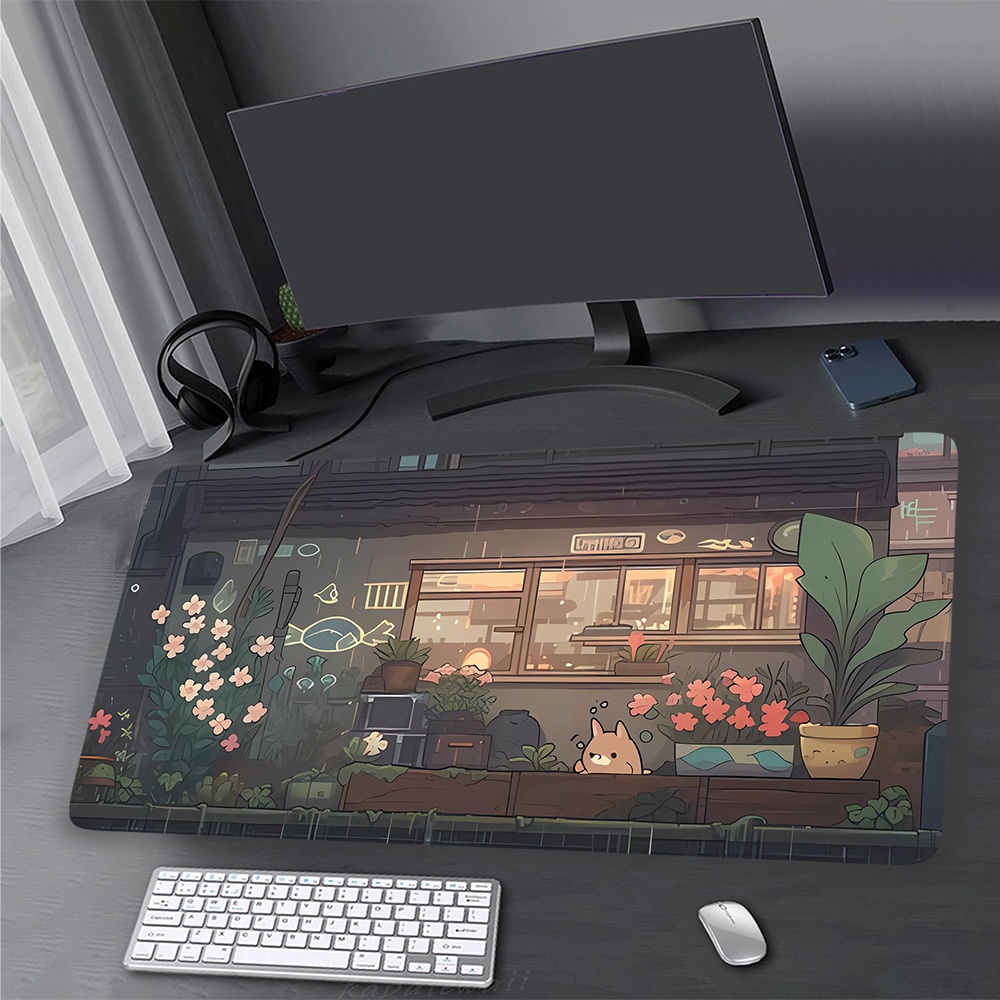 Kawaii Cute Mouse Pad 80x30 Gaming Mousepad Plant XXL Large Mouse Mat ...