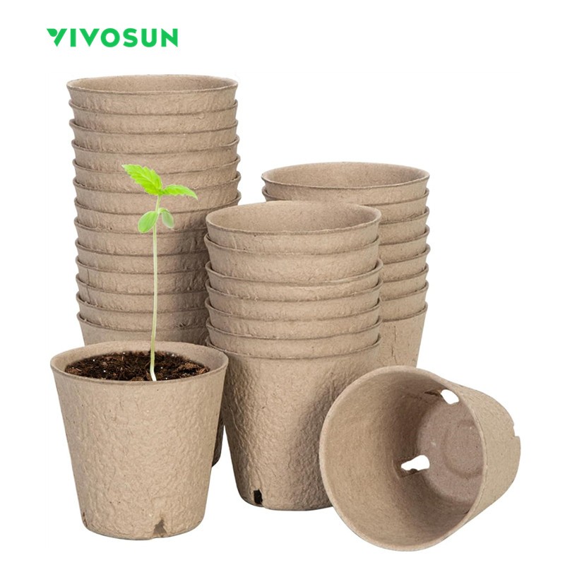 VIVOSUN Peat Pots, 30 Packs 3.15-Inch Seed Starting Pots with Drainage ...