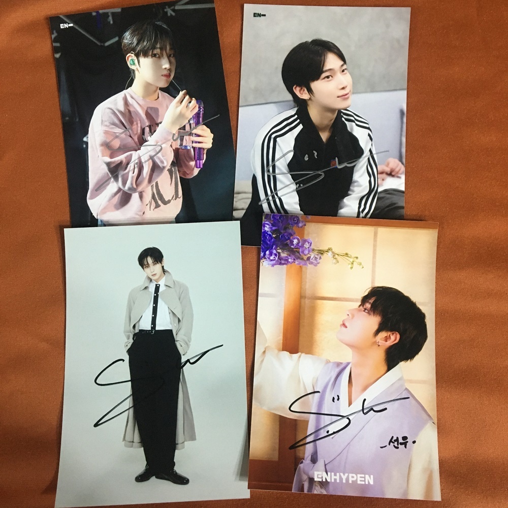 signed ENHYPEN 金善禹 SUNOO autographed photo 6 inches k-pop | Shopee ...