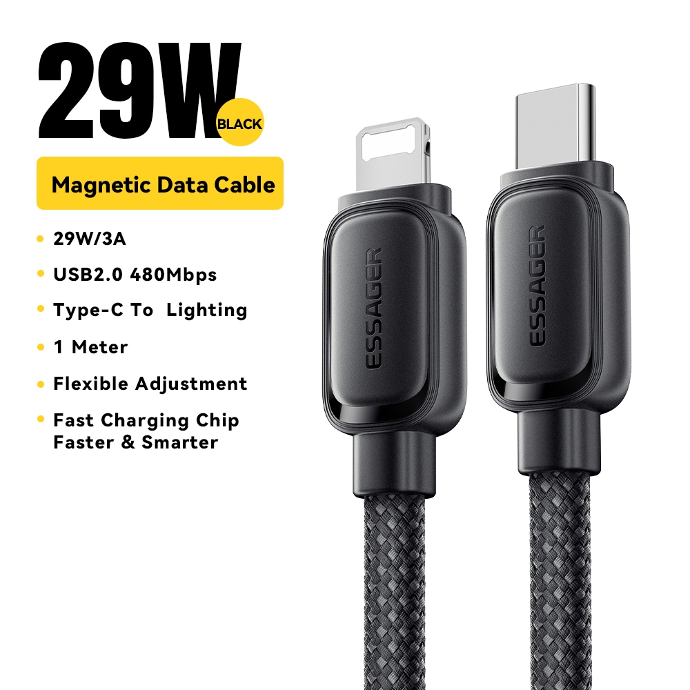 Essager 29W 60W 100W Magnetic Data Cable Type C Ios USB A Fast Charging ...