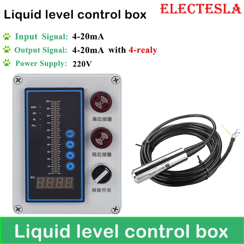 4-20ma Output Integral Liquid Oil 5m Range Water Level Sensor Tank Pool Level Transmitter Detect ...