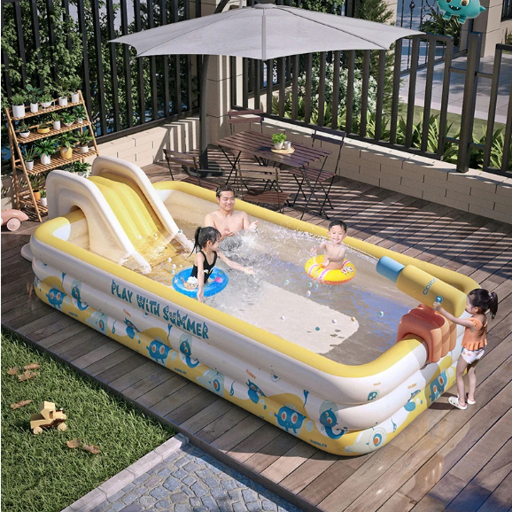 KIDS ZONE Swimming Pool for Adult Baby PVC Foldable Thickened Three ...
