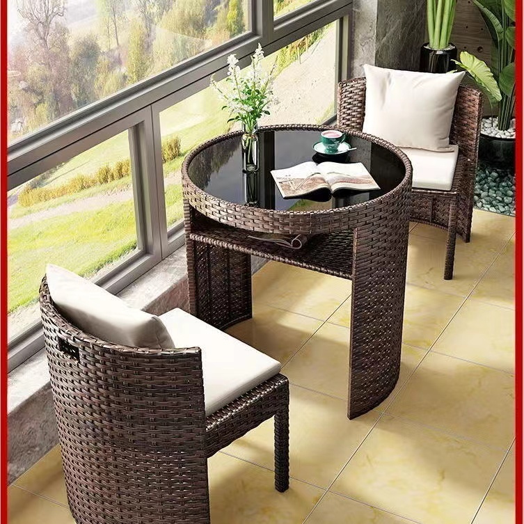 Balcony Small Table Chair Combination Creative Leisure One Table Two ...