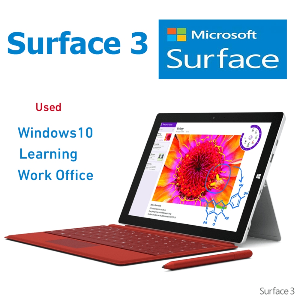 Microsoft Surface 3 Quad Core 1.6GHz CPU Surface3 128GB 10.8 Inch WIFI Win10 Office Study ...
