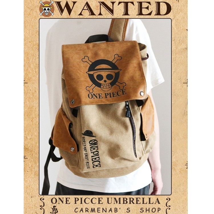 Anime One Piece Backpack for School Waterproof Packbag Canvas Large ...