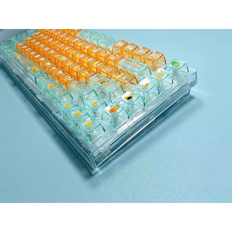 【Keycap Only】Ice Crystal Orange Transparent Keycap 132 Keys CBSA ...