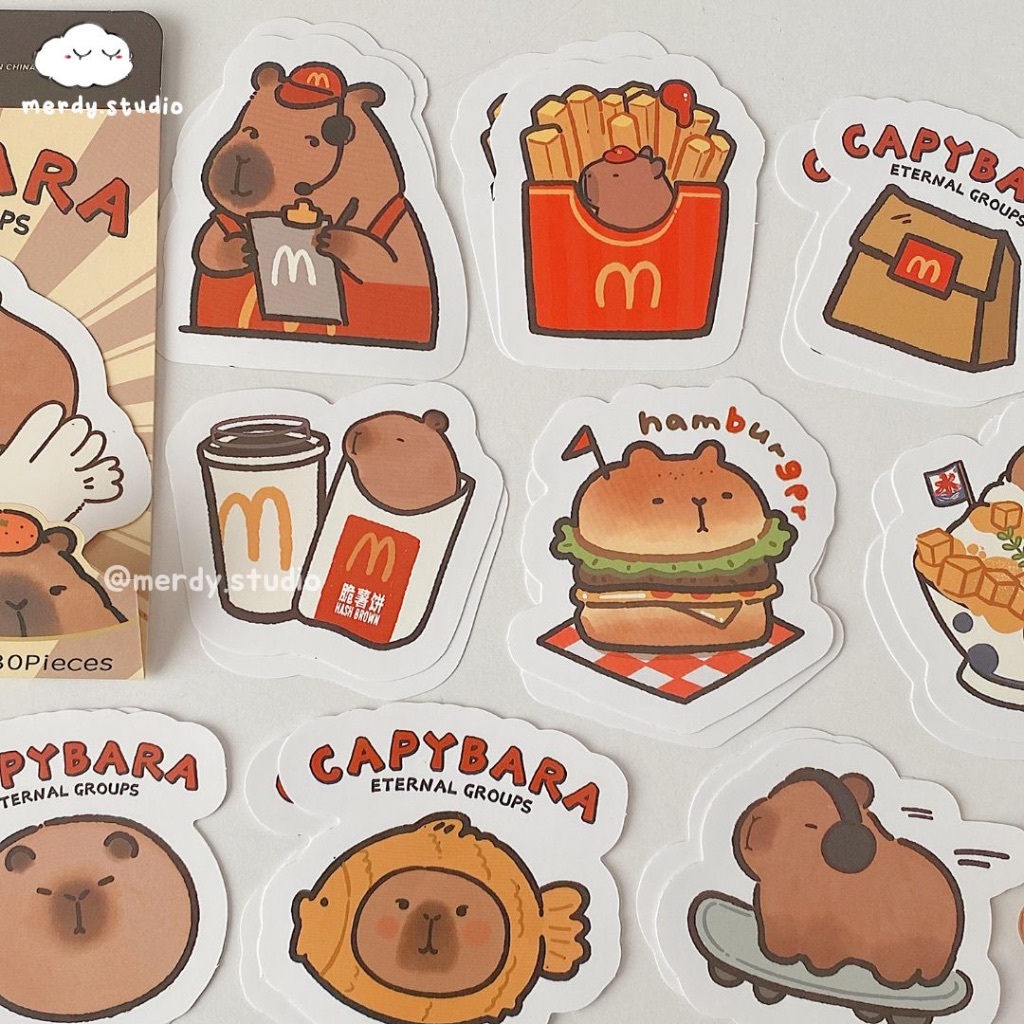 Ohaya | Ins Capybara Capybara Sticker Pack Ugly Cute Handbook Diary ...