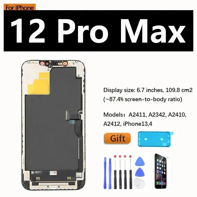 OLED Display For iPhone 12 13 14 Pro Max 14 PlusTFT Screen Replacement ...