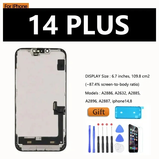 OLED Display For iPhone 12 13 14 Pro Max 14 PlusTFT Screen Replacement For iphone xs max 11 pro ...