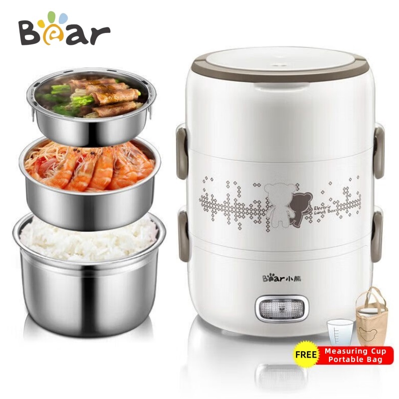 Bear Lunch Box Electric Heater Bento 2L Cooking Pot Small Rice Cooker ...