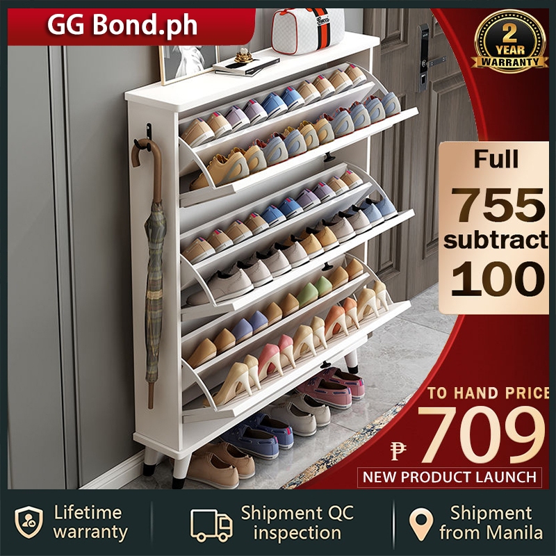 【24h Delivery】⚡ American Flip Shoe cabinet Bilayer Flip Shoe Cabinet ...