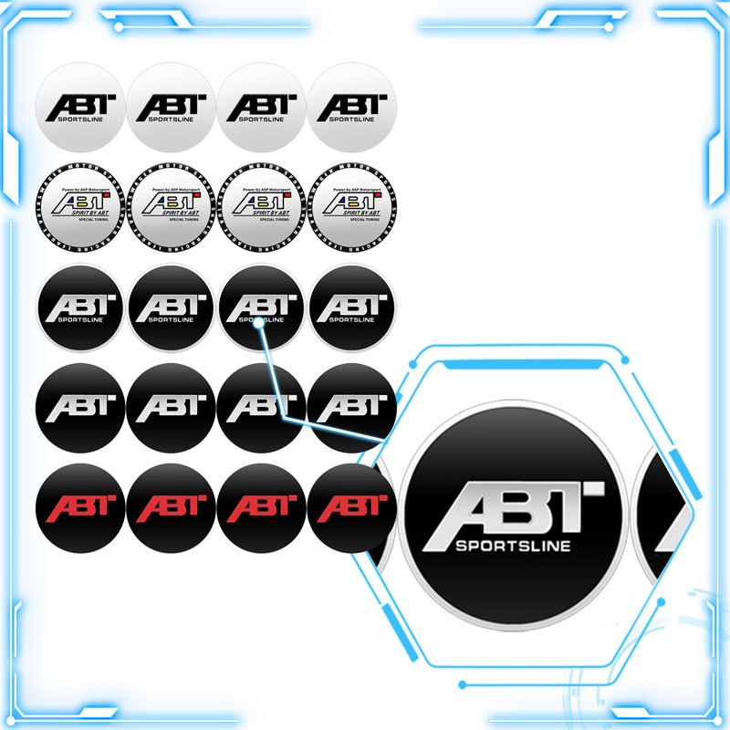 Aluminum 4PC 56mm ABT Logo Badge Car Wheel Center Hub Caps Emblem ...