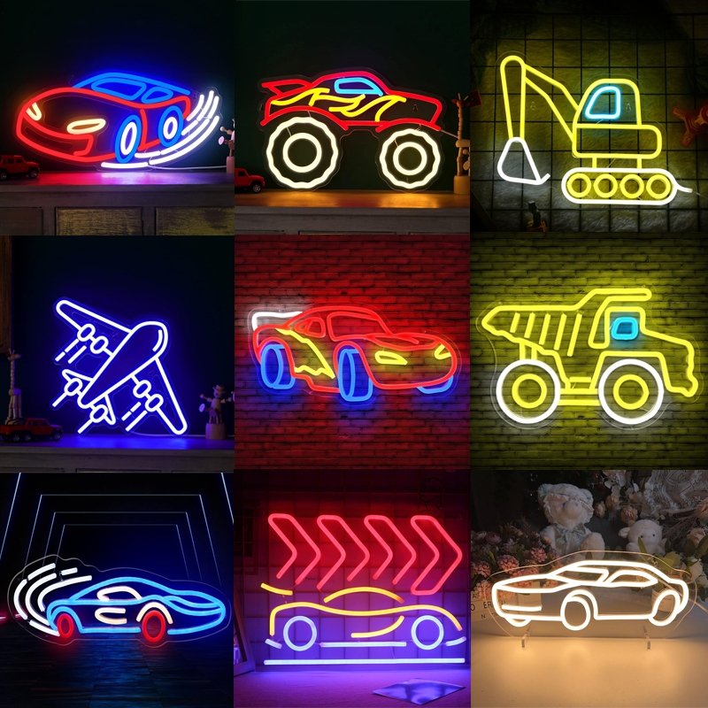 Sports Car Table Number Neon Sign Racing Car Motorcycle Neon Light Desk ...