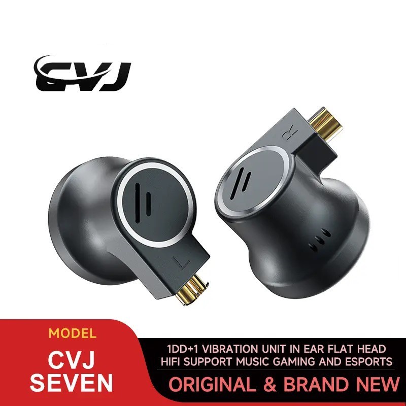 CVJ Seven 1DD+1 Vibration Flat Plug In Ear Wired Hifi Earphones Gaming ...