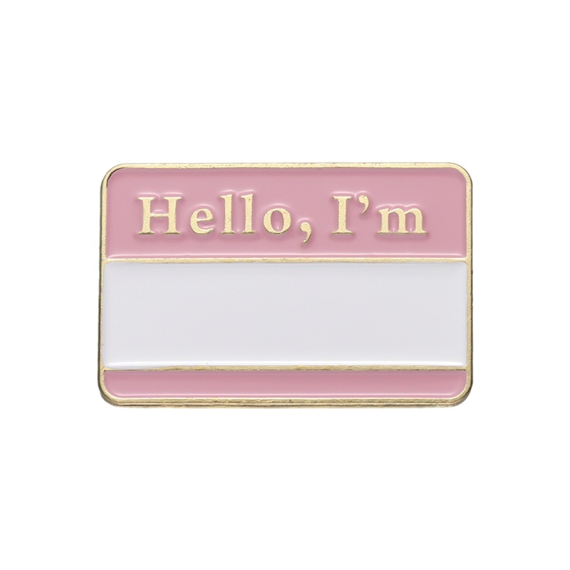 100 Styles Hello I'm Label Quotes Enamel Pins Brooches Trying Stressed ...