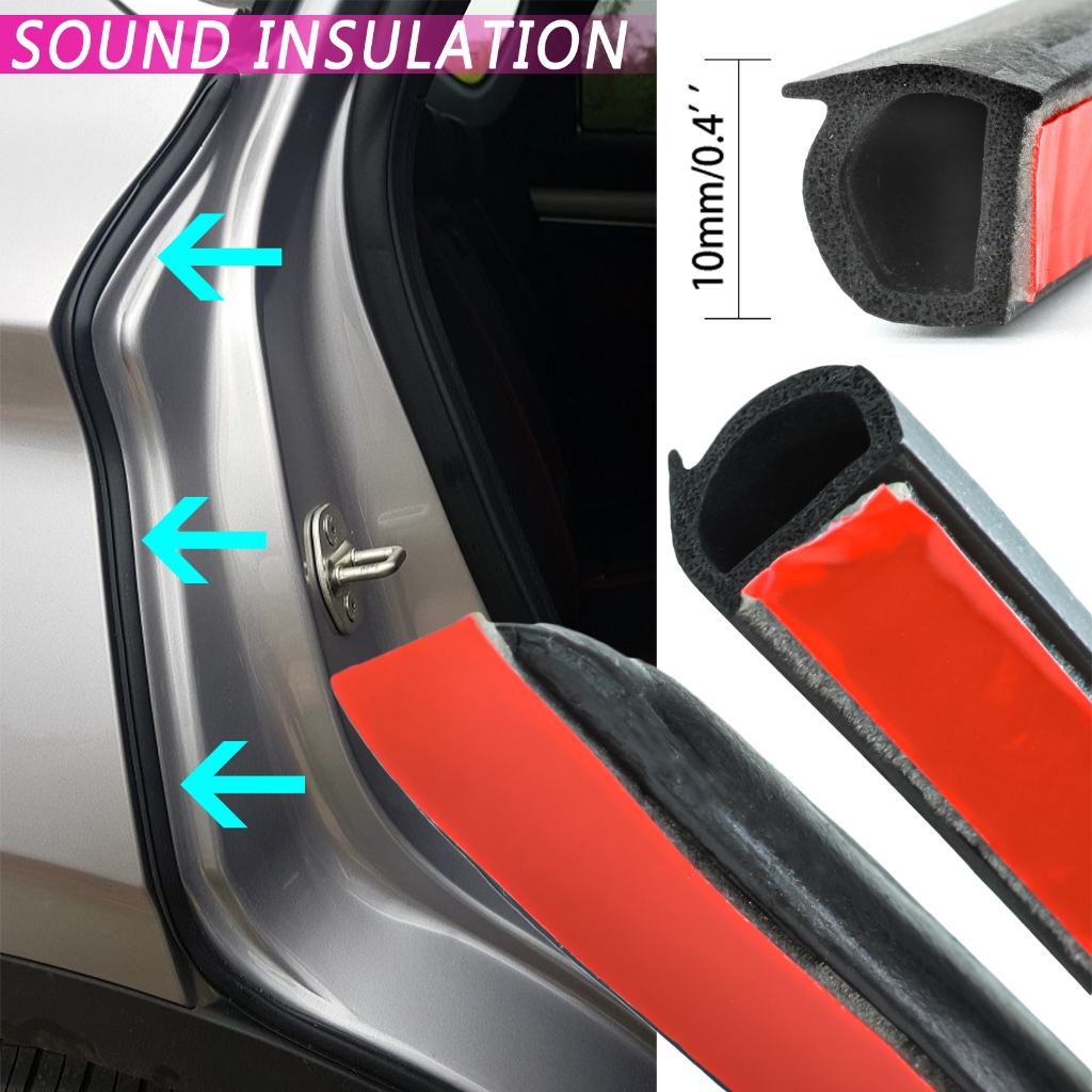 2PCS 80cm Car Door Rubber Seal Strip Edge Protector Rubber Sticker B ...
