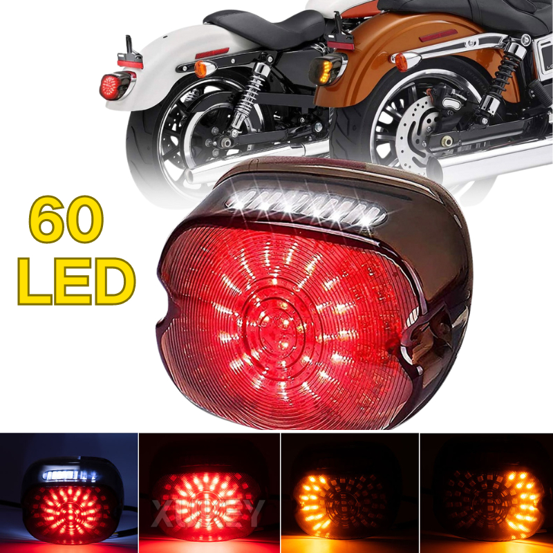 12V 60LED Tail Stop Brake Light Turn Signal Indicators Lamp Motorcycle ...