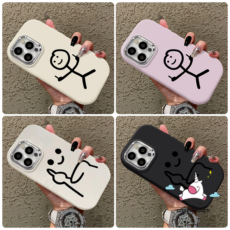 Simple Cartoon Line Expression Phone Case Compatible for IPhone 7Plus ...