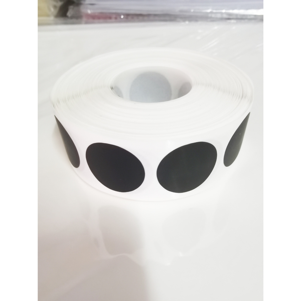 16mm Diameter Circle Black Scratch Off Sticker 1000 Stickers/Roll Small ...