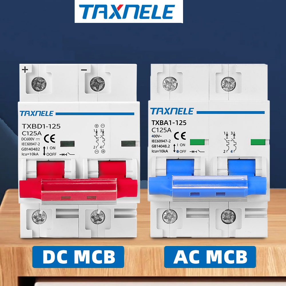 TAXNELE 125A 100A 80A 2P AC DC MCB Solar Mini Circuit Breaker AC DC MCB ...