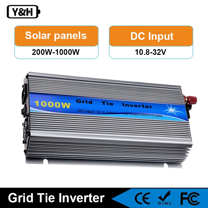 Y&H 1000W Grid Tie Inverter Stackable MPPT Pure Sine Wave DC10.5V-28V ...