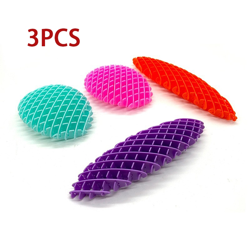 3PCS Morf Worm Fidget Toy 3D Mesh Decompression Toy Magic Twist ...