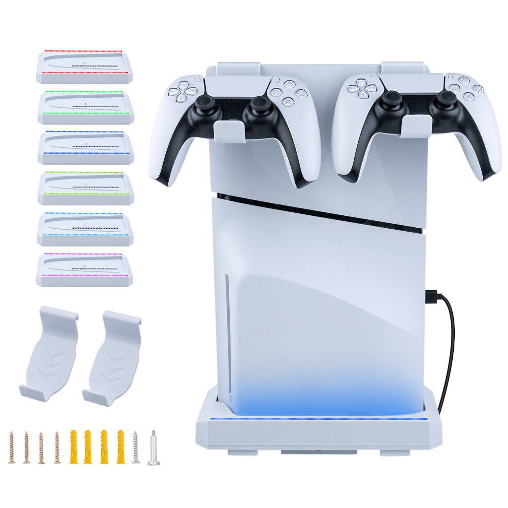 RGB PS5 Slim Charging Stand LED Wall Mount Kit for PS5 Slim UHD ...