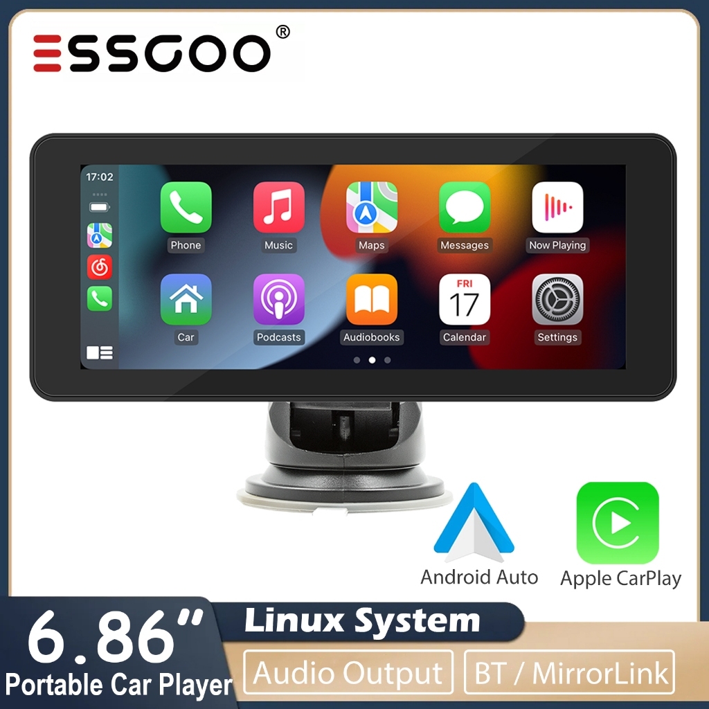Essgoo Wireless Carplay Android Auto Multimedia Player Radio 7 Inch