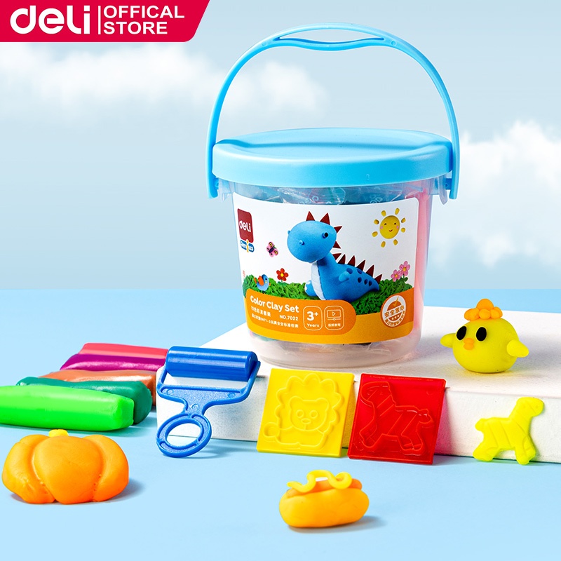Deli 12 Colored clay DIY Handmade Color Mud 7022 | Shopee Philippines