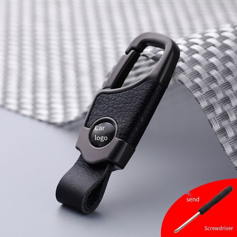 Car Keychain Genuine Cowhide Logo Hanging Buckle For Men's Keychain ...