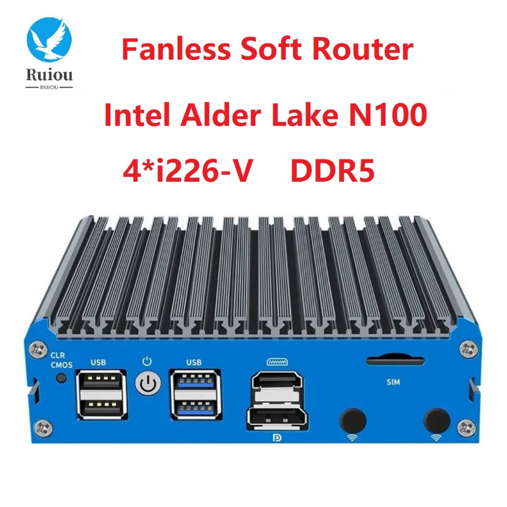 G48S Fanless MINI PC Intel Alder Lake N100 PfSense Firewall Soft Router ...