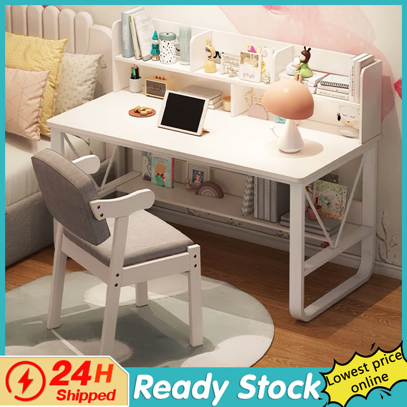 Computer Table with Bookshelf Desktop Table solid wood study table 80 ...
