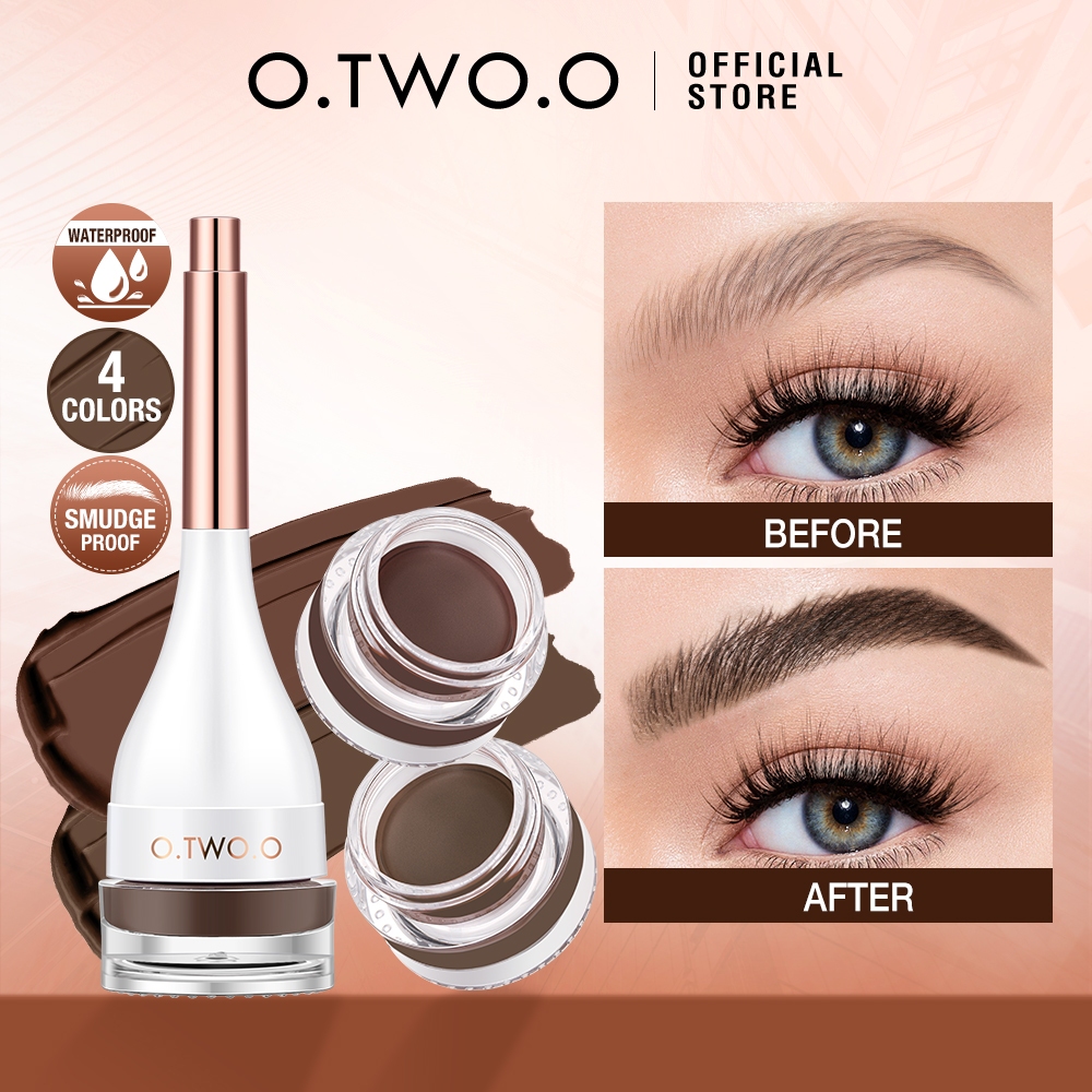 O.Two.O Waterproof Eyebrow Cream With Brush Eyeliner Smudge-Proof High ...