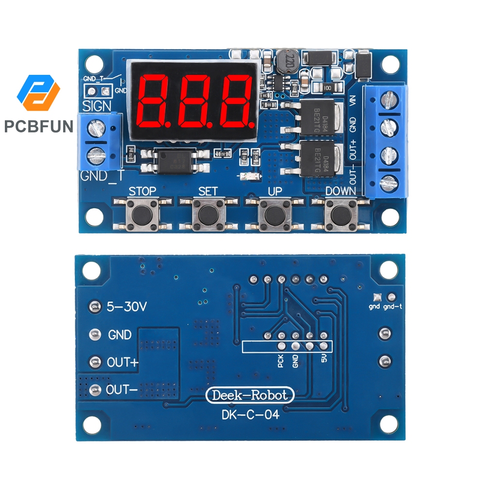 Pcbfun New Dc 12V Led Display Digital Delay Relay Timer Control Switch Module Plc Automation ...