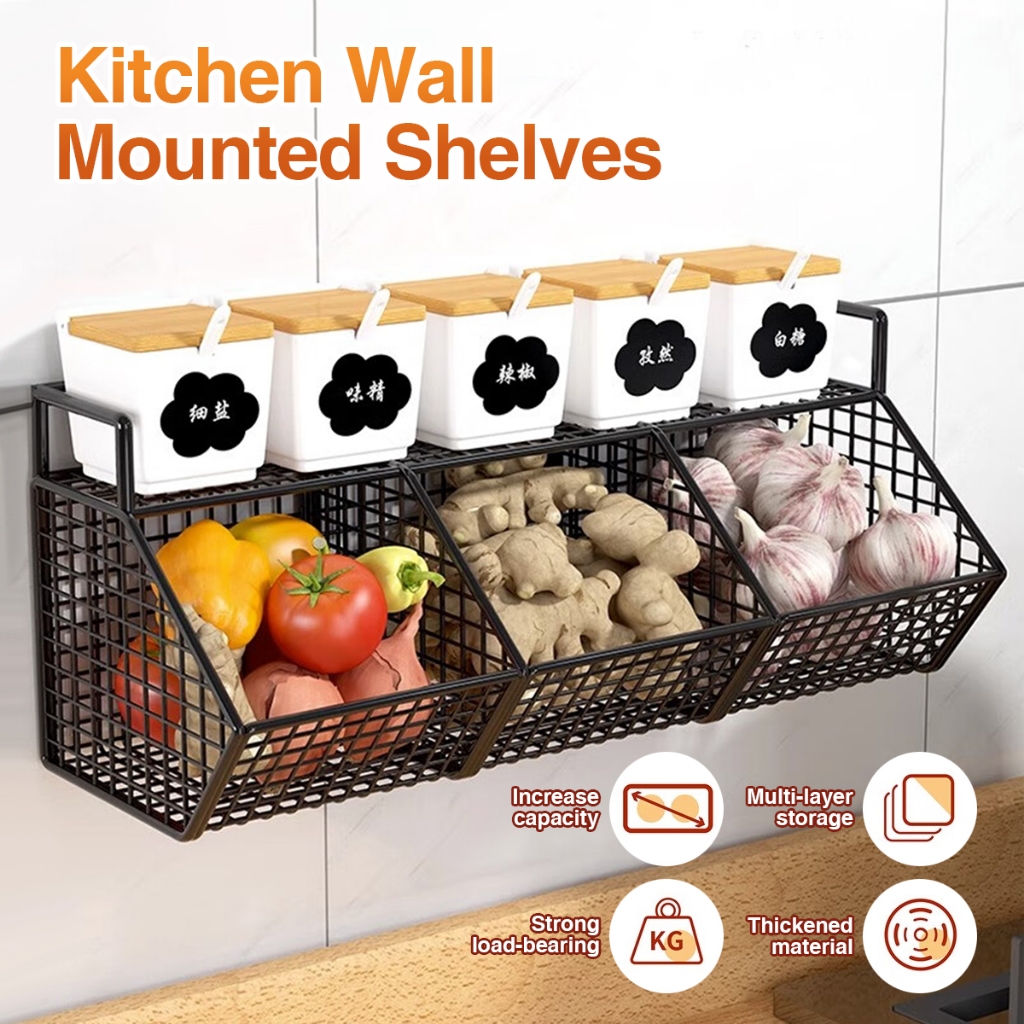 Condiments Organizer Rack Onion Snd Garlic Organizer Kitchen Wall ...