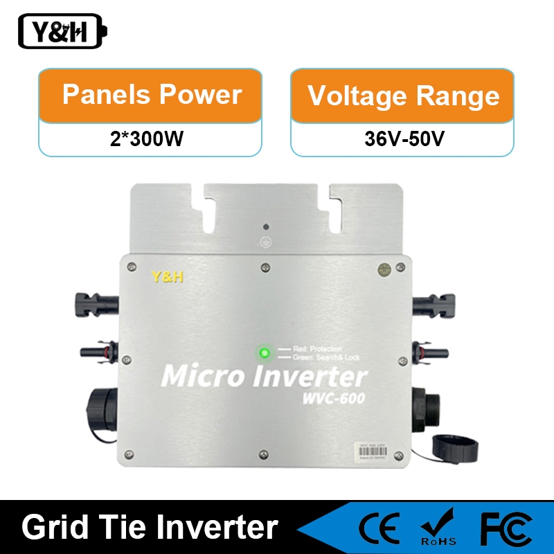 Y&H 600W MPPT Waterproof Grid Tie Inverter DC22-50V to AC180-260V Micro ...