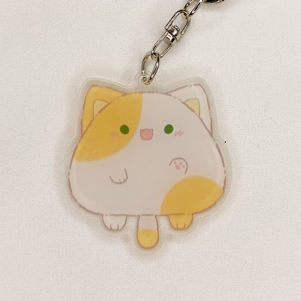 Keychain Cartoon Animation Silly Kitten Cute Cat Acrylic Key Ring Doll ...