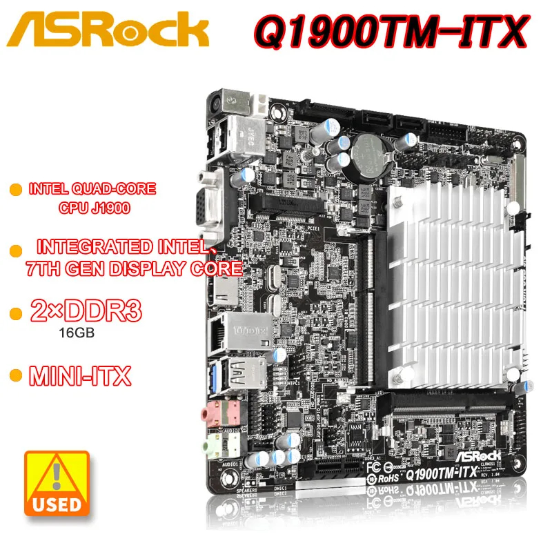 ASRock Q1900TM-ITX Motherboard Intel® quad-core processor J1900 Mini-ITX Motherboard DDR3 16GB ...