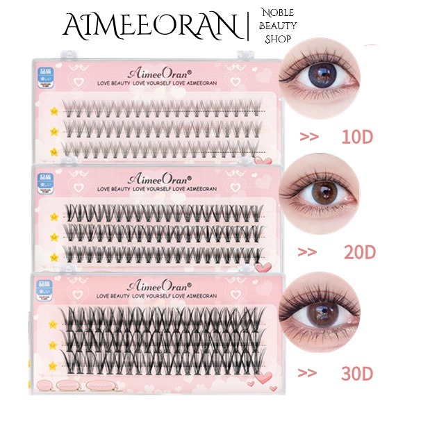 AIMEEORAN 60 Clusters Lashes D Curl Volume Individual Lashes Extensions ...