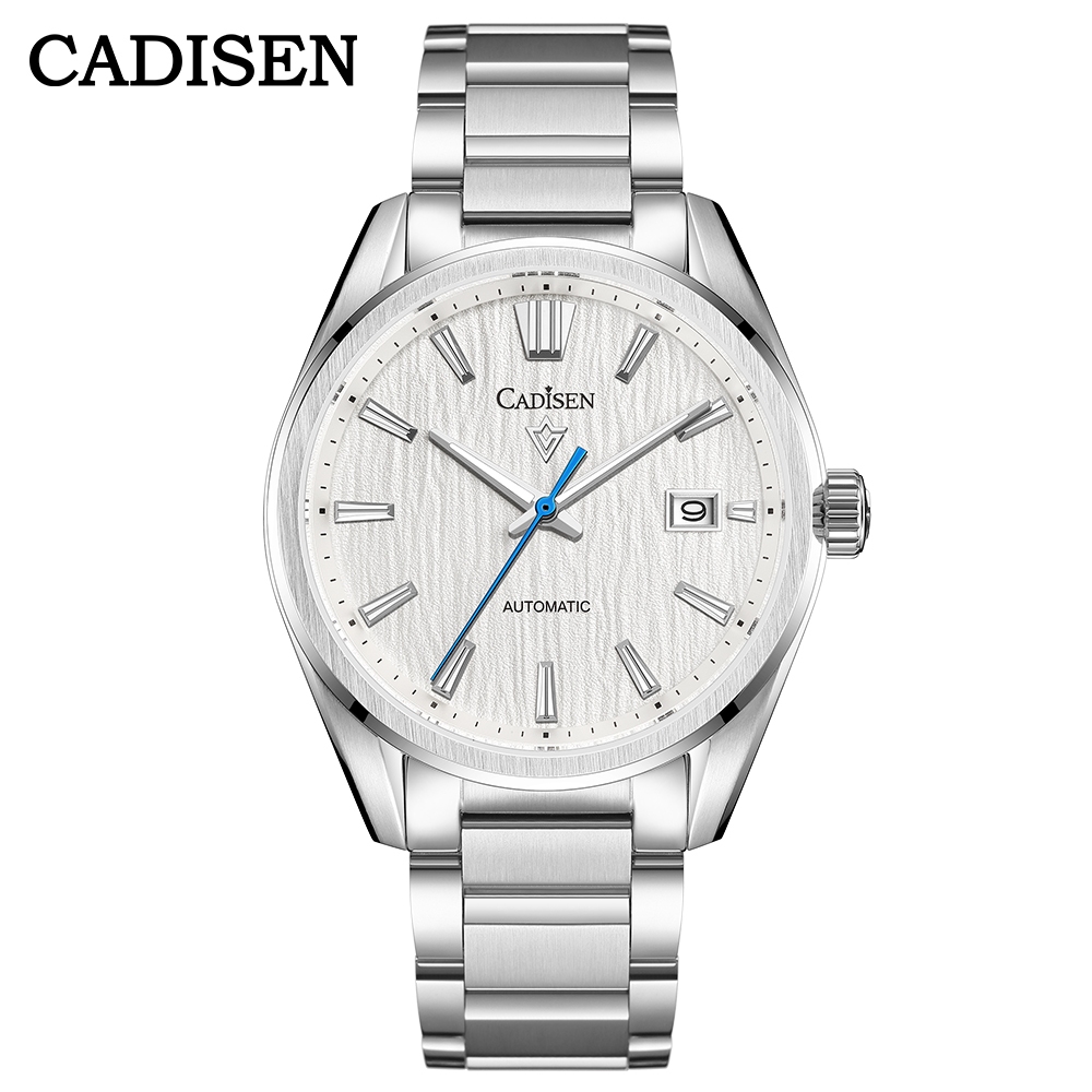 CADISEN Men's Mechanical Watch Japan NH35A Automatic Simple Stainless Steel Luminous AR Sapphire ...