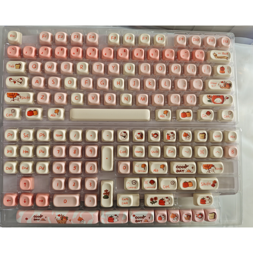 PBT keycaps moa Lolita Bunny Big-eyed Frog Butter Candy Rainbow ...