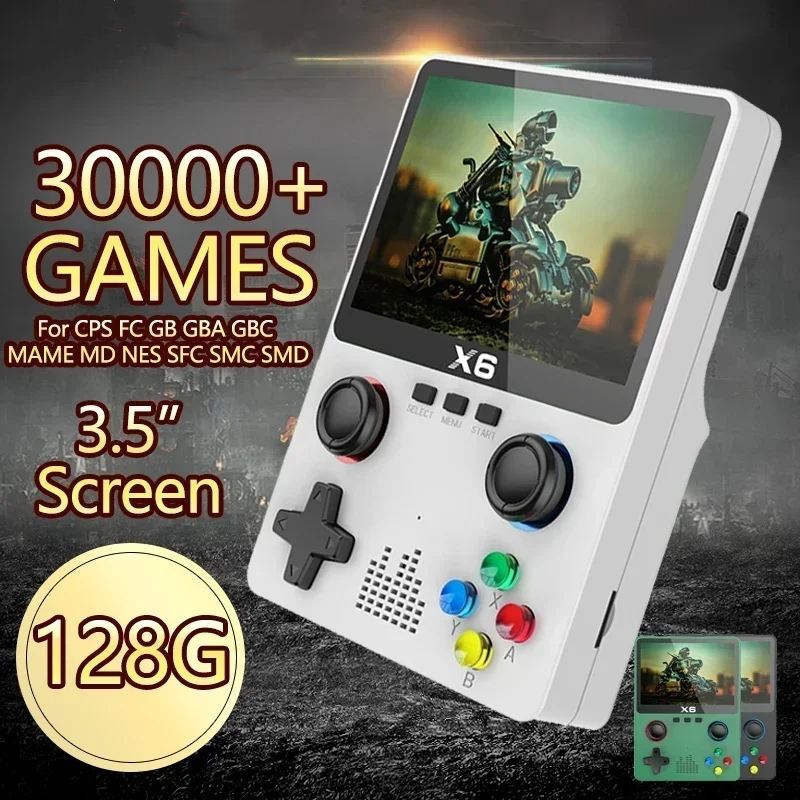 X6 PSP handheld game console rocker GBA arcade game128G 30000+GAMES GBC ...