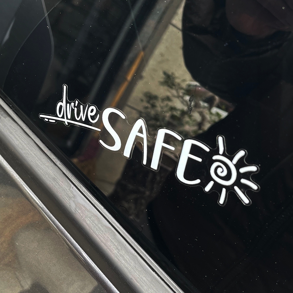 Rearview Mirror Sticker safe Driving 2 Sheets drive safe Car Sticker ...
