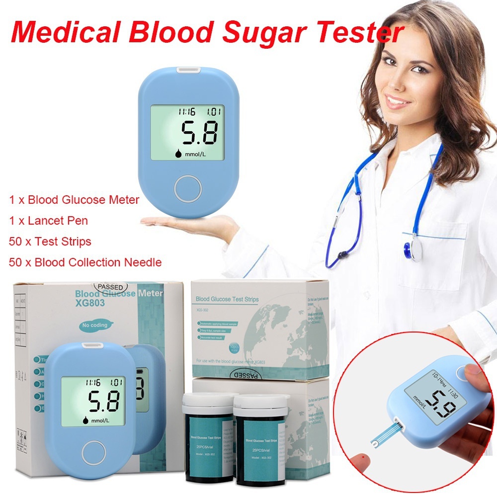 Blood Glucose Meter with Test Strips Diabetes Glucometer Kit Blood ...