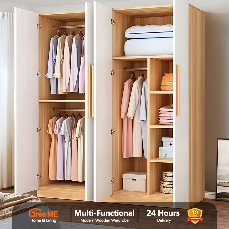 Dreame 100 % NEW Modern Multi-Functional Wooden Wardrobe Family Bedroom ...