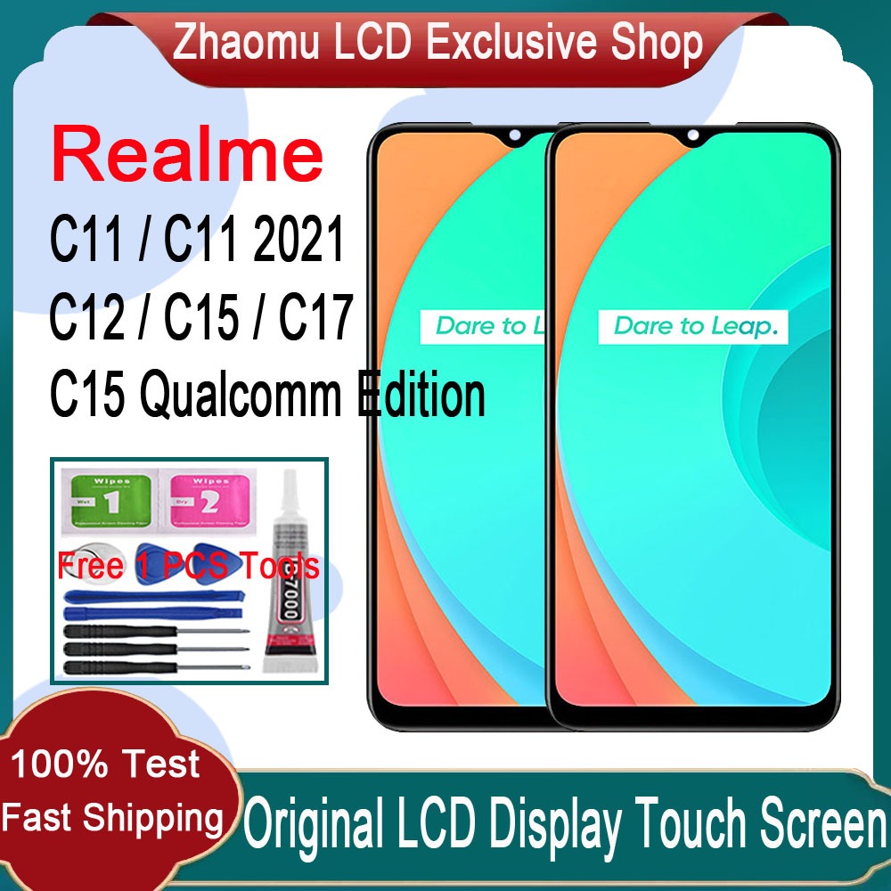 Original Realme C11 2020 C11 2021 C12 C15 C17 C15 Qualcomm Edition LCD Display Touch Screen ...