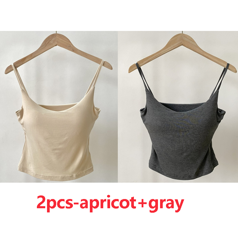 Women's Camisole Push-up Tank Tops Cotton Vest With Pads Sexy ...