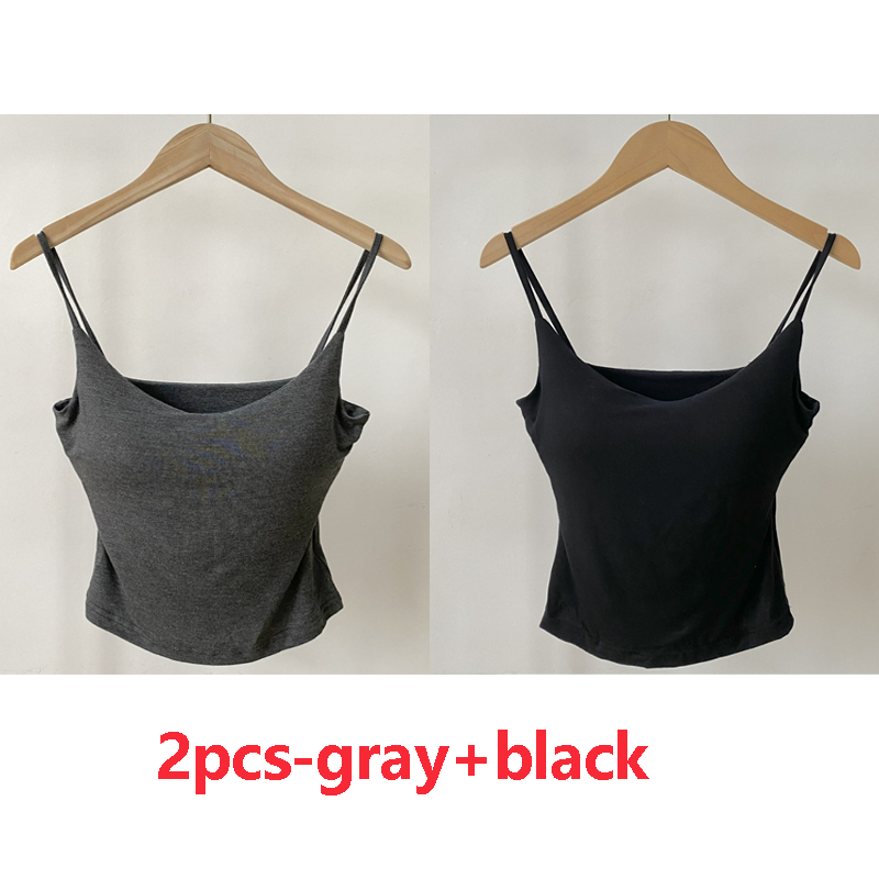 Women's Camisole Push-up Tank Tops Cotton Vest With Pads Sexy ...