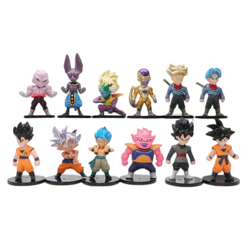 13Pcs/Set Anime Dragon Ball Z Figure Super Saiyan Son Goku Vegeta Gold ...