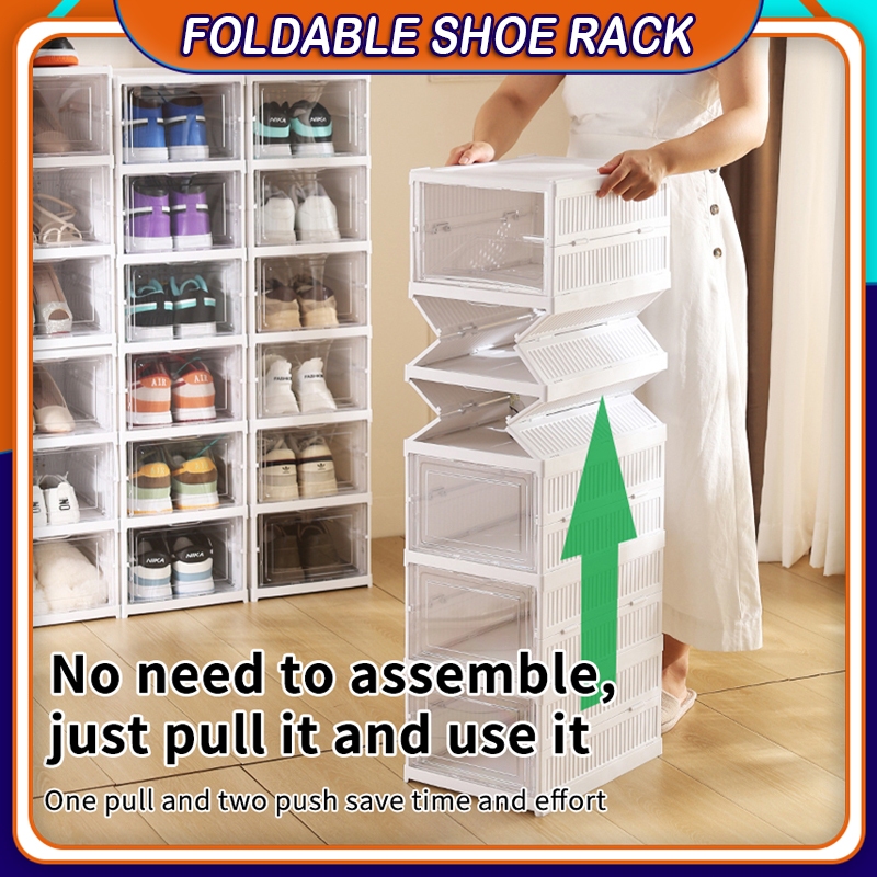 【Installation Free】Foldable Shoe Box Shoe Rack Organizer shoe storage ...